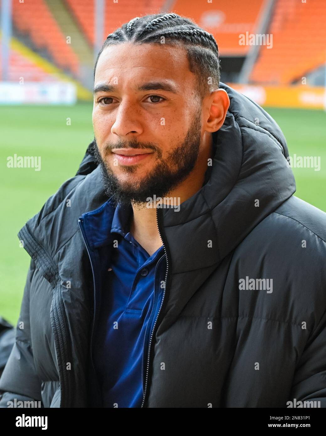 Dominic Thompson #23 of Blackpool ahead of the Sky Bet Championship ...