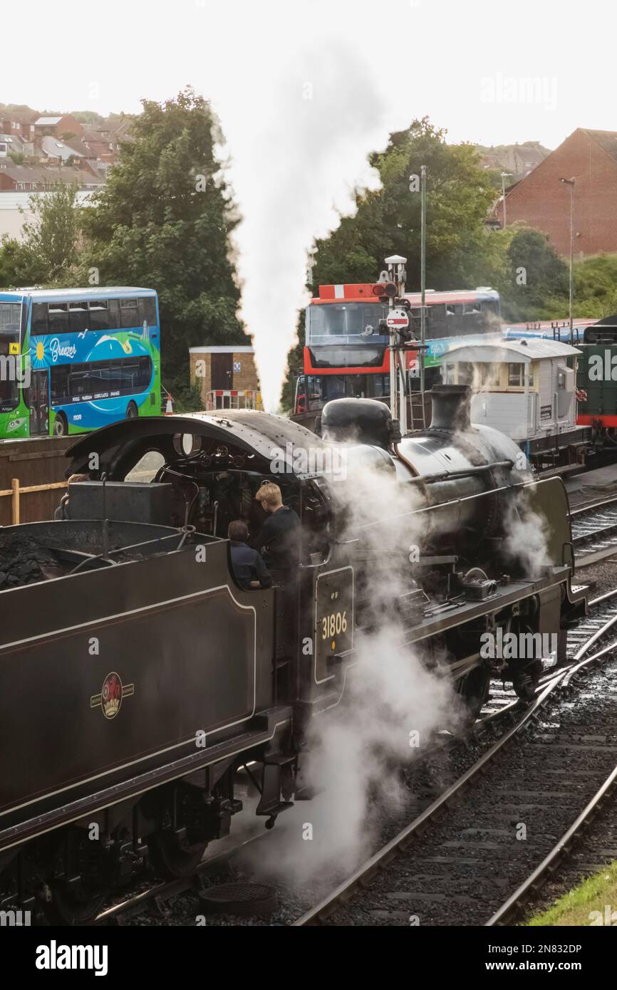 England, Dorset, Isle of Purbeck, Swanage, Swanage Railway Station ...