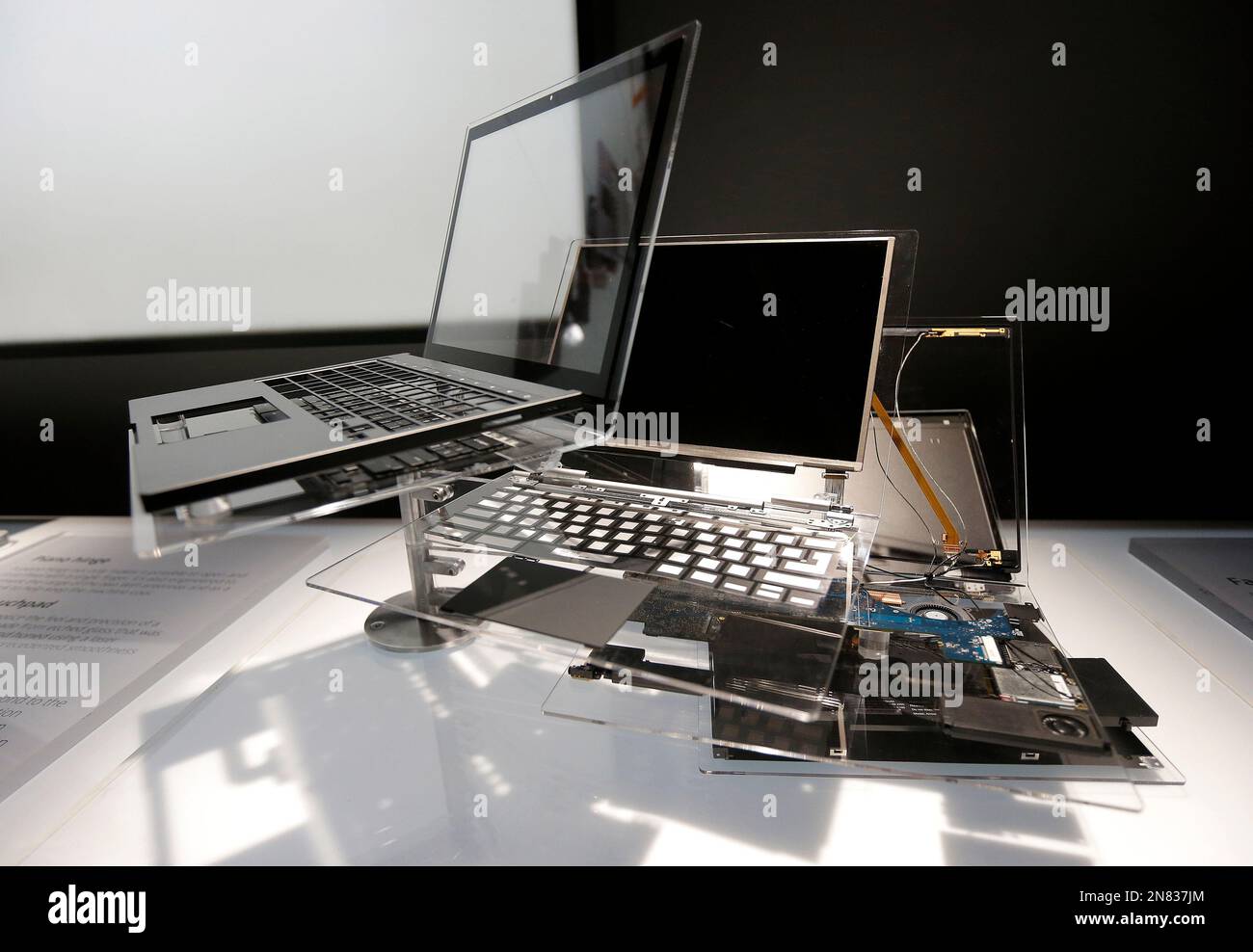 A model of the Google Chromebook Pixel laptop computer is shown at an ...