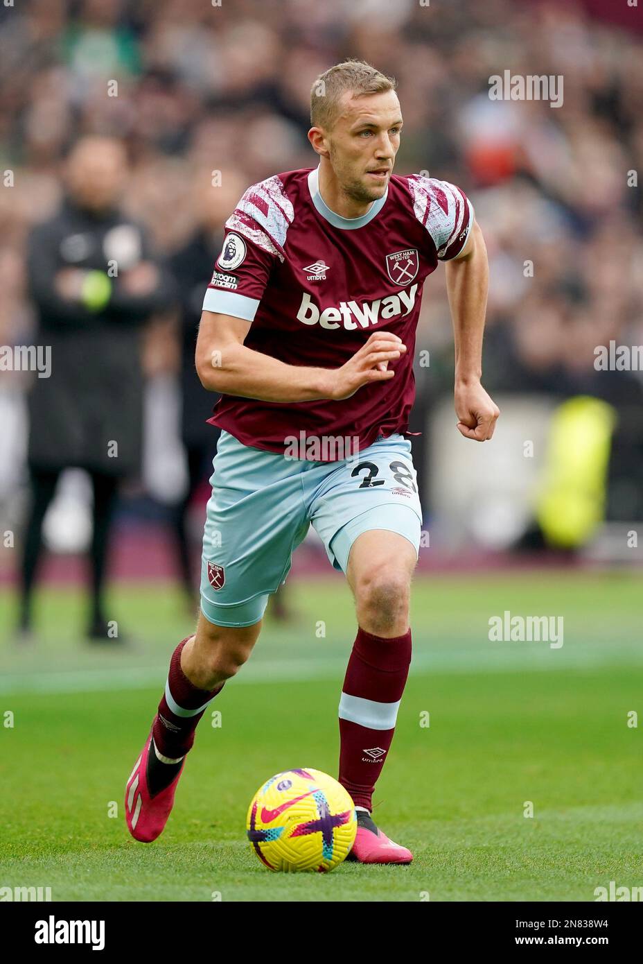 West Ham's Thomas Soucek in action during the Premier League match at ...