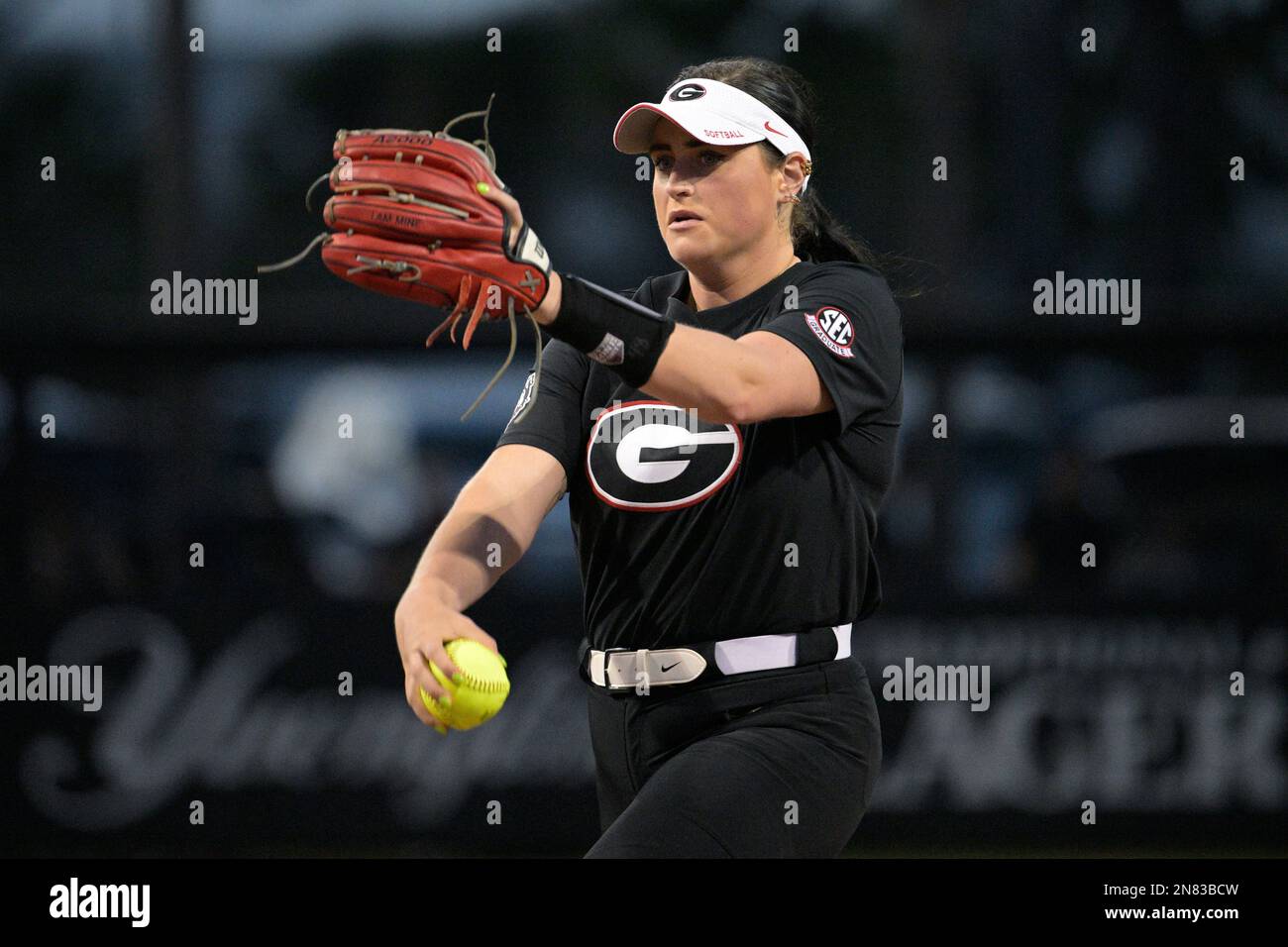 Georgia pitcher Shelby Walters throws during an NCAA college softball ...