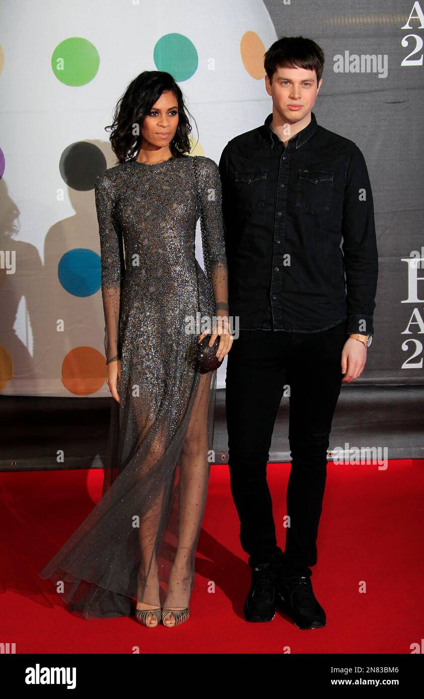 Aluna Francis, left, and George Reid of AlunaGeorge seen arriving at ...