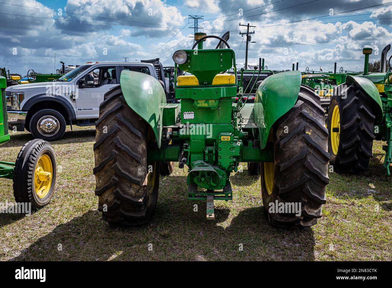 Fort Meade, FL - February 22, 2022: High perspective rear view of a ...