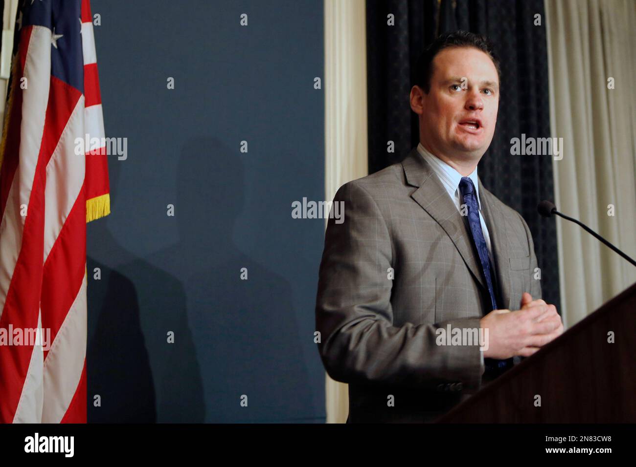 Pittsburgh Mayor Luke Ravenstahl tells reporters at a news conference ...