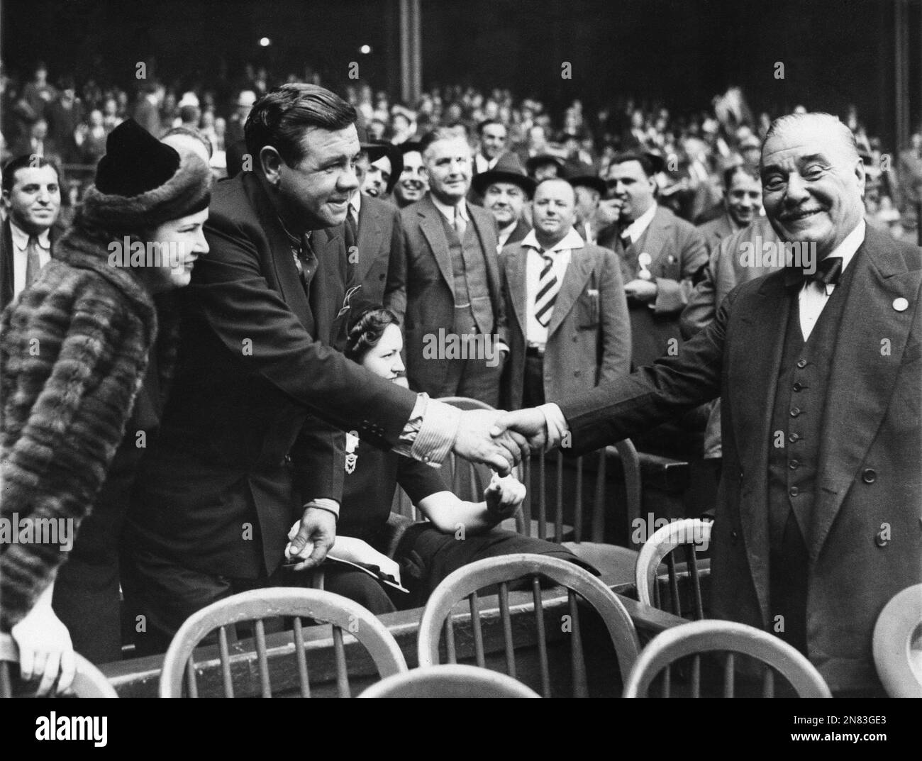 Babe Ruth, retired New York Yankees home run king, and his wife Claire ...