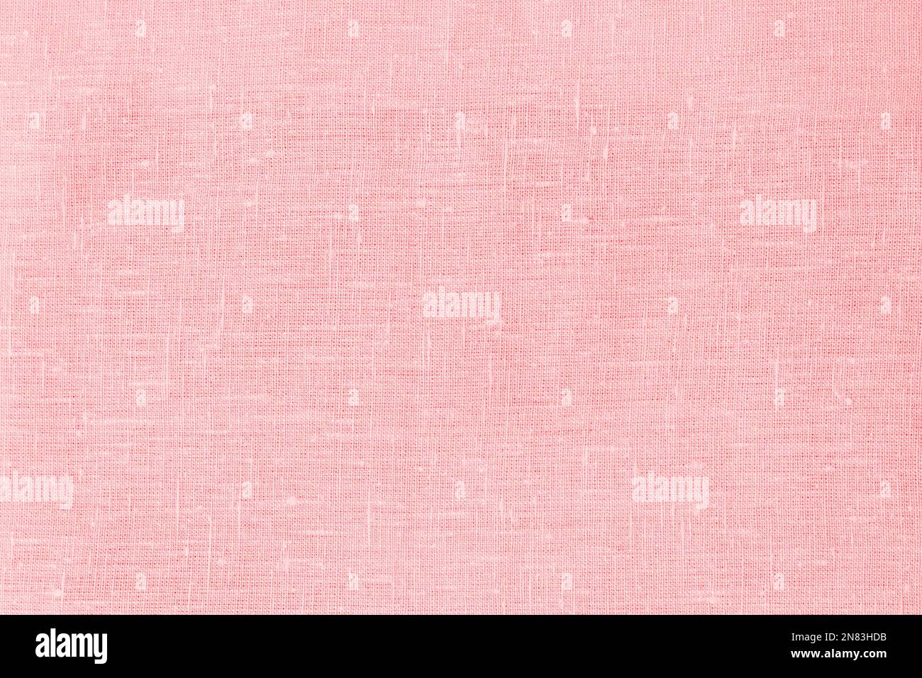 Pink linen pastel fabric, background or texture, closeup, top view ...
