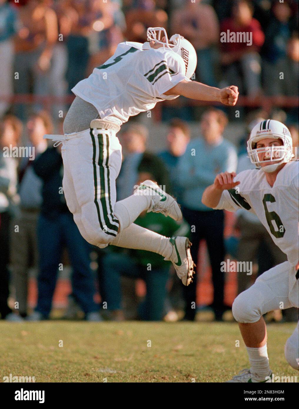 Dartmouth kicker Carl Romero, left, and holder Thomas Shakeshaft ...