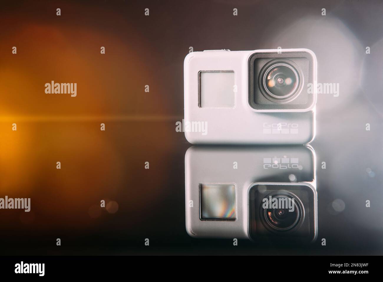 GoPro HERO 5 digital action camera with lens flare Stock Photo - Alamy