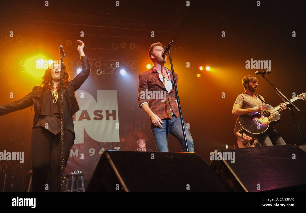 Lady Antebellum, from left, Hillary Scott, Charles Kelley and Dave Haywood perform at NASH FM 94 ...