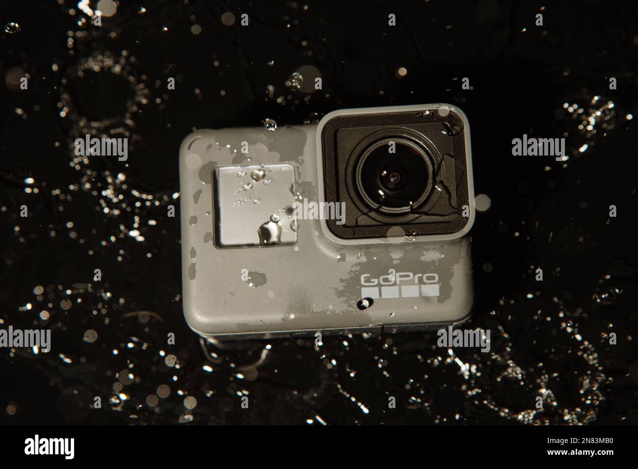GoPro HERO 5 digital action camera with water drops Stock Photo - Alamy