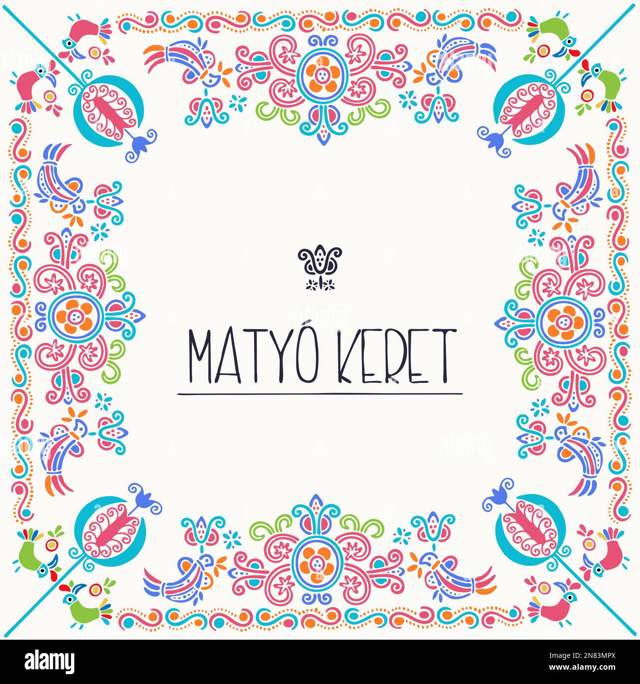 Vector frame with traditional Hungarian floral motives Stock Vector ...
