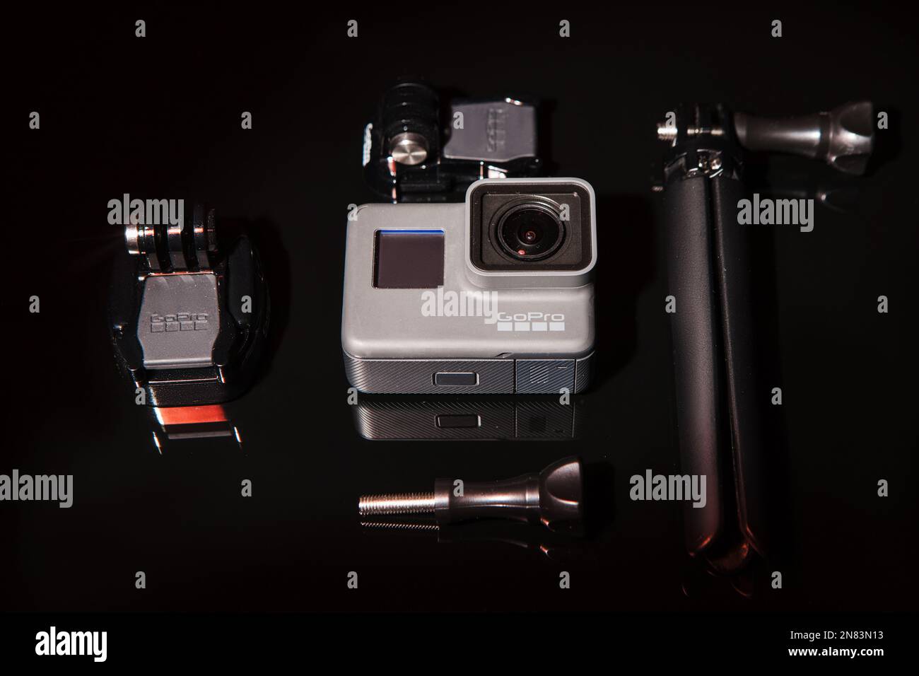 GoPro HERO 5 action camera with tripod Stock Photo - Alamy