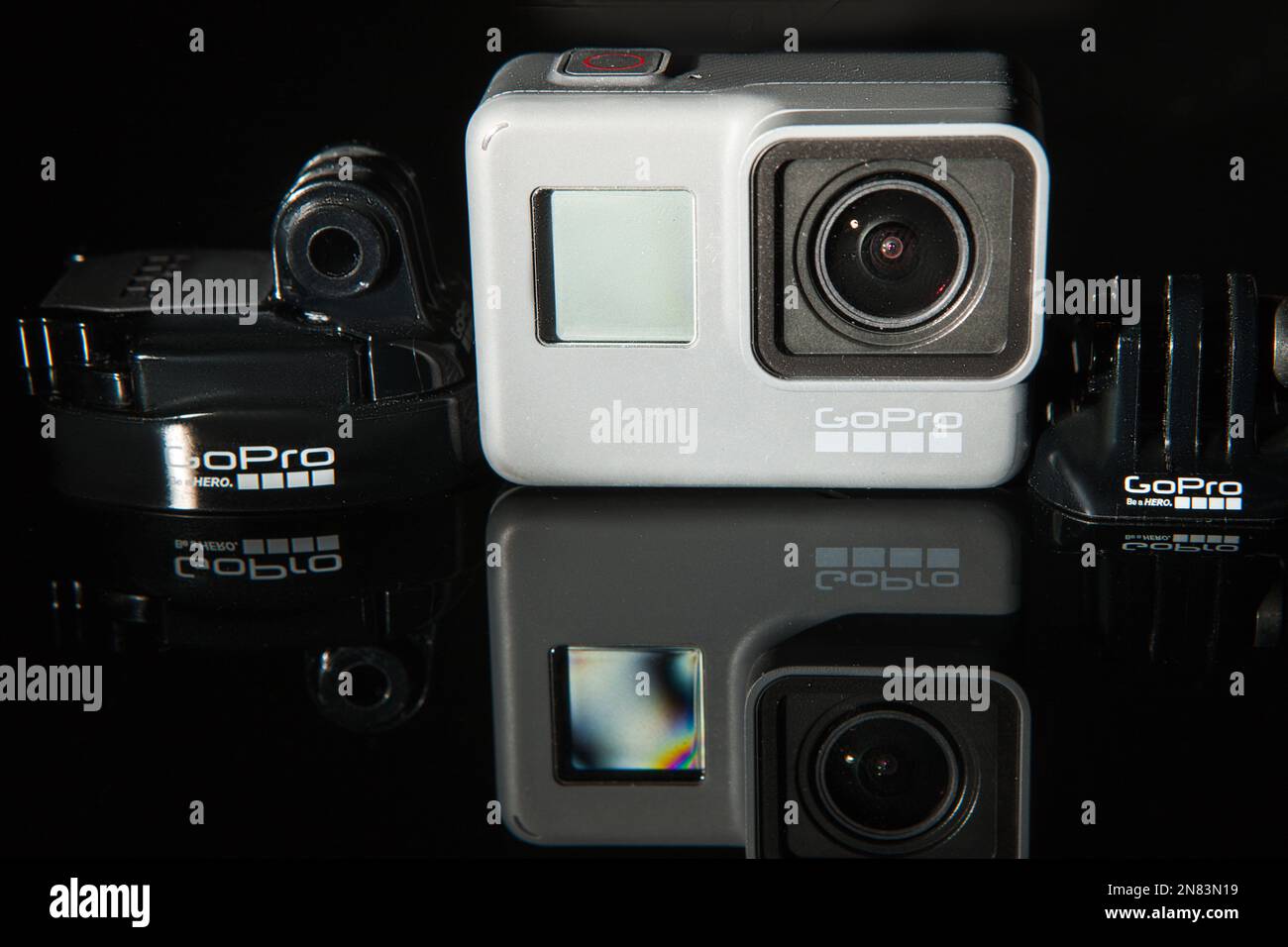 GoPro HERO 5 action camera with reflection Stock Photo - Alamy