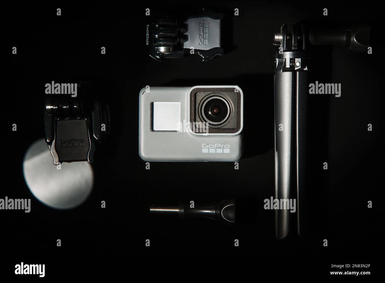 GoPro HERO 5 action camera set top view Stock Photo - Alamy