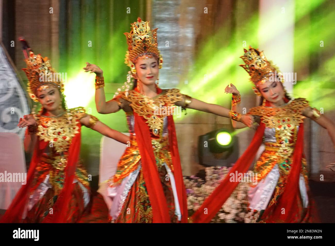 Indonesian perform kenyo dance. Kenyo dance is one of Indonesian ...