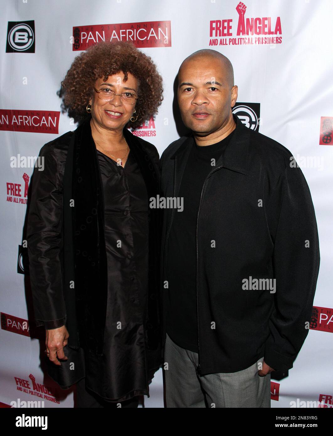 Angela Davis and Codeblack CEO Jeff Clanagan attend Los Angeles ...