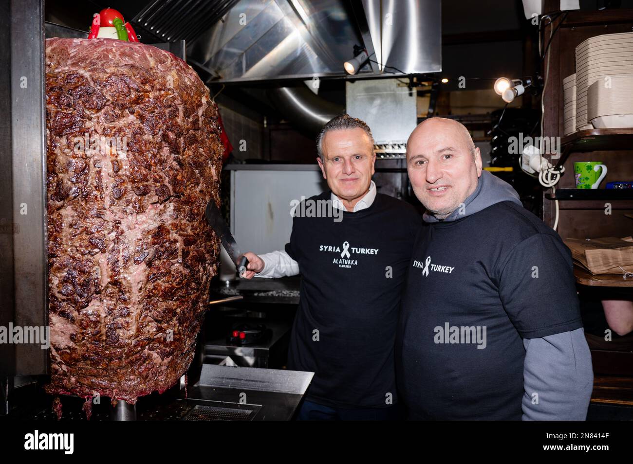 Stuttgart, Germany. 11th Feb, 2023. Alaturka operator Yüksel Do·an (r ...