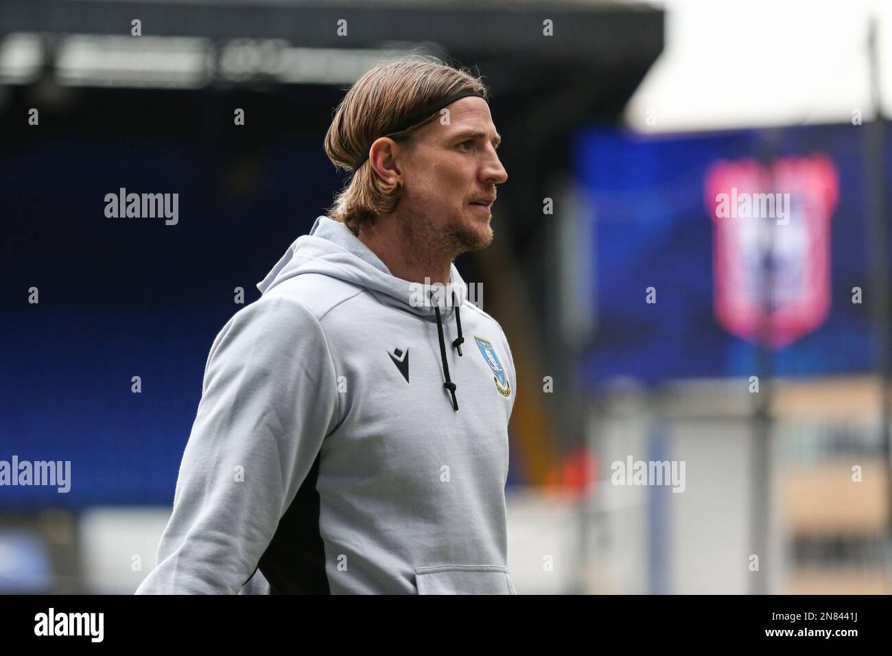 Aden Flint #44 of Sheffield Wednesday arriving during the Sky Bet ...