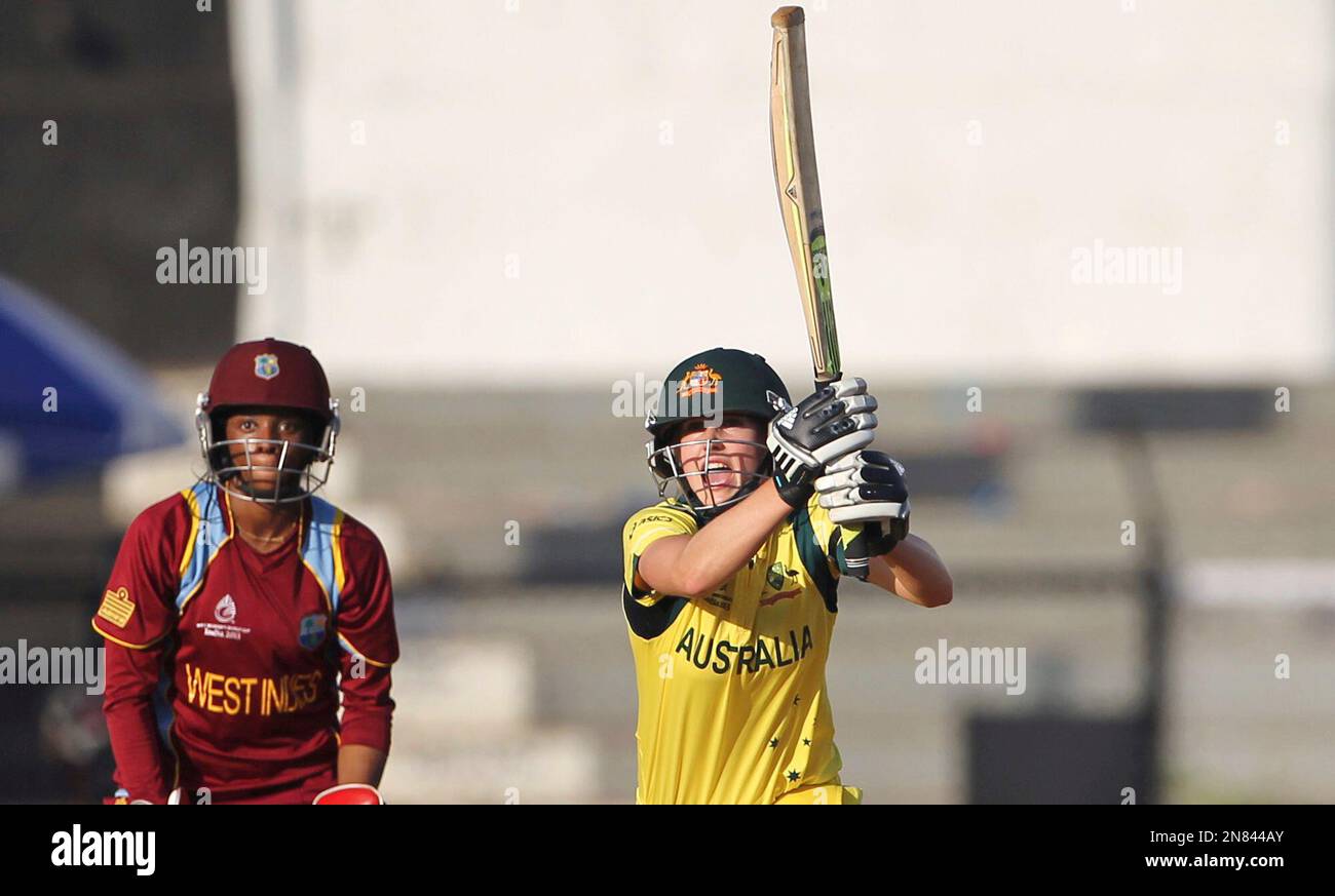 Australia's Ellyse Perry plays a shot against West Indies during the ...