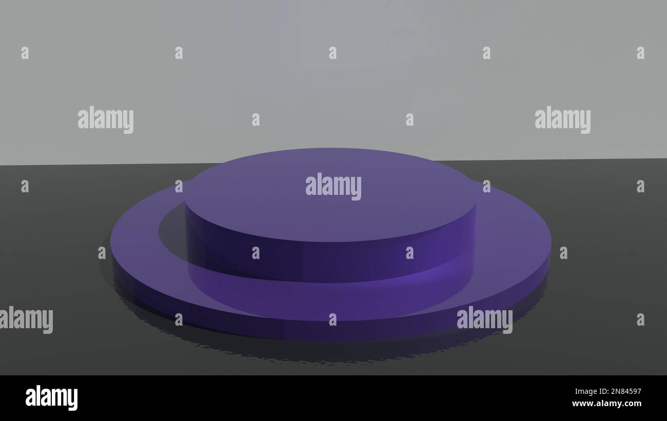 Round pedestal podium. Abstract 3D concept illuminated pedestal with ...