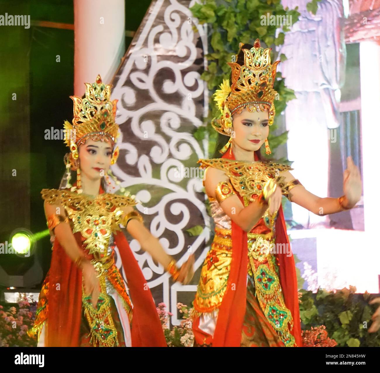 Indonesian perform kenyo dance. Kenyo dance is one of Indonesian ...
