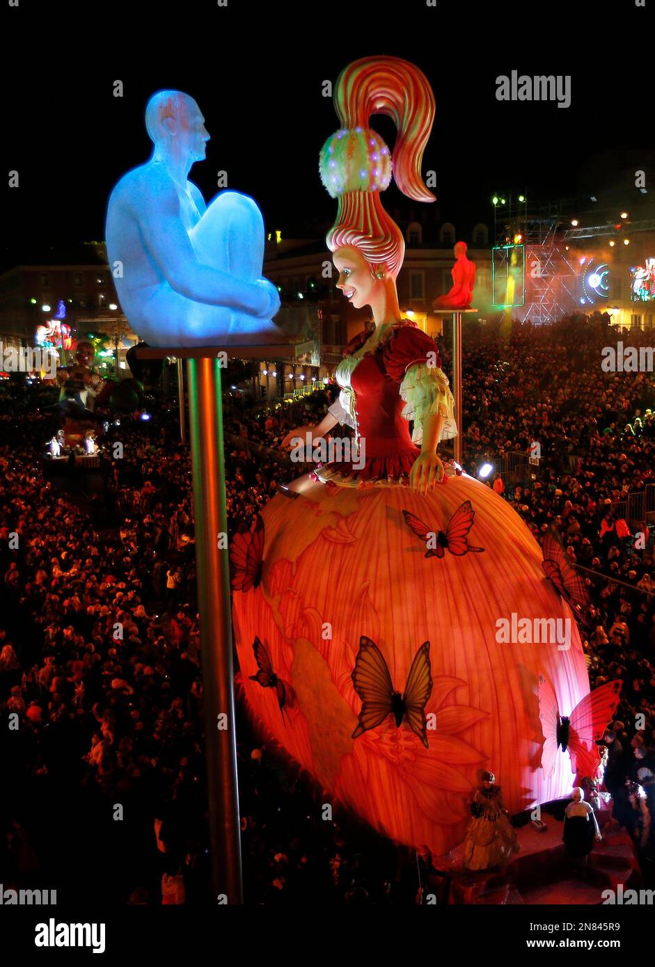 The queen of the Nice Carnival 2013's float parades during the 129th ...