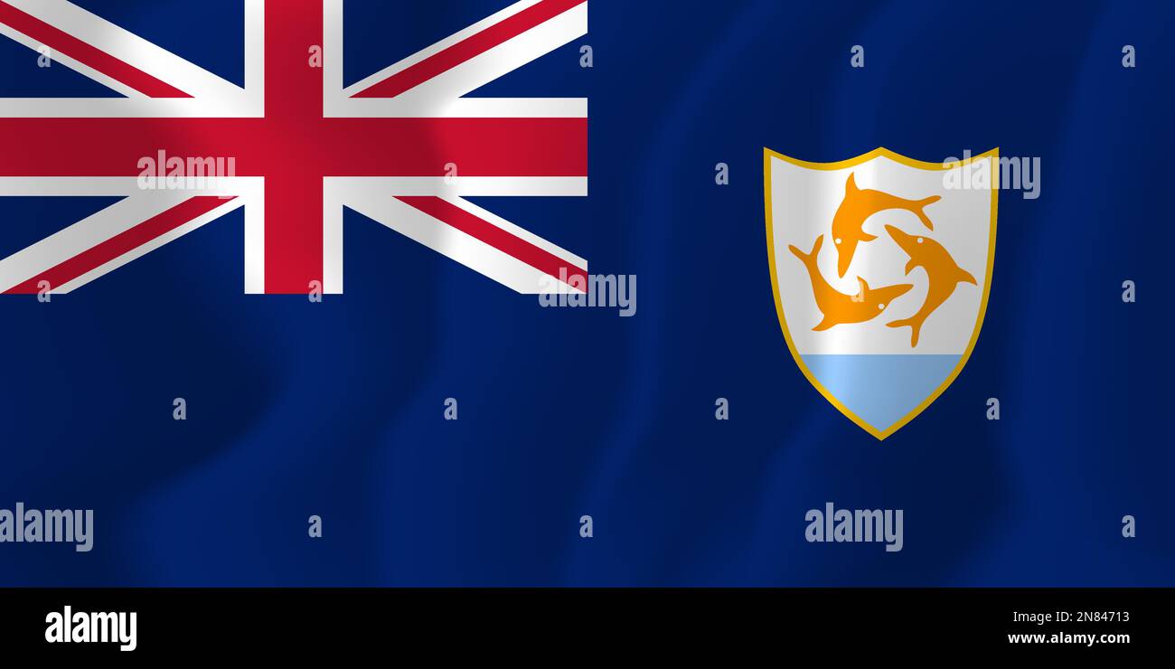 Anguilla Waved Flag Illustration Vector Stock Vector Image & Art - Alamy