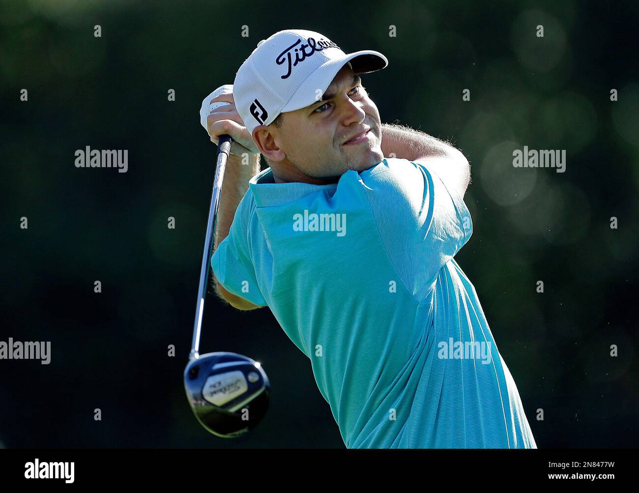 Bill Haas drives on the second tee in the third round of the Northern ...