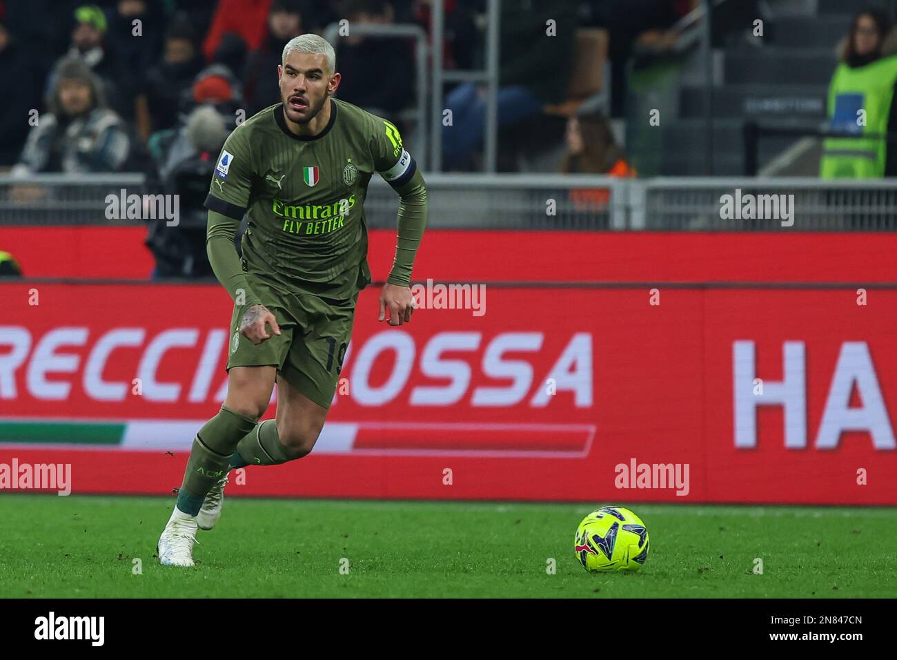 Theo Hernandez of AC Milan in action during Serie A 2022/23 football ...