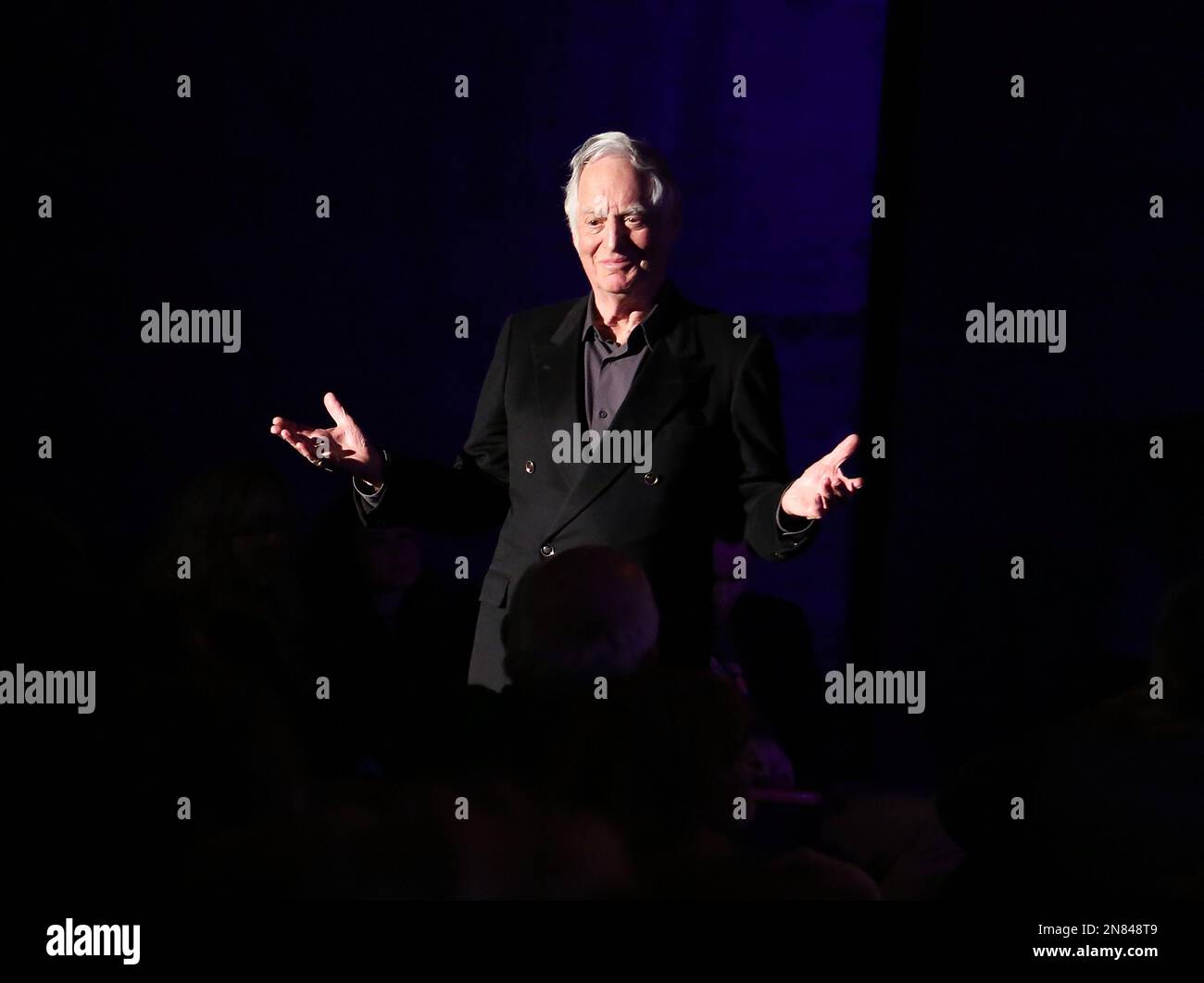 Producer Matty Simmons is honored at the curtain call after the world ...