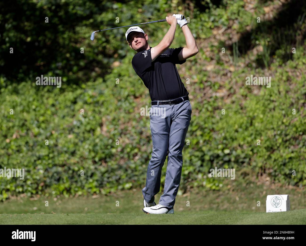 John Merrick drives on the sixth tee in the second round of the ...