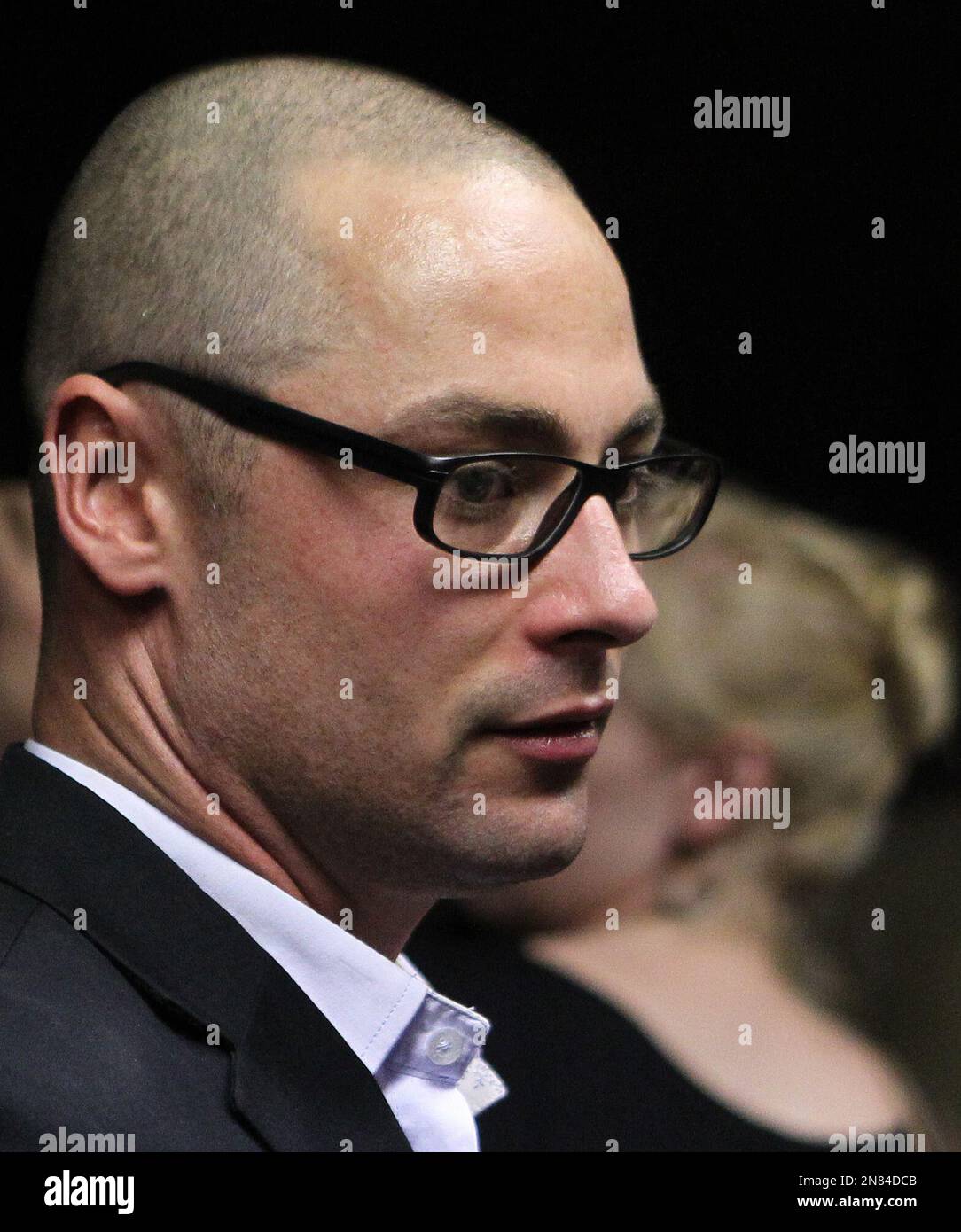 Olympic athlete Oscar Pistorius's brother Carl Pistorius looks on after ...