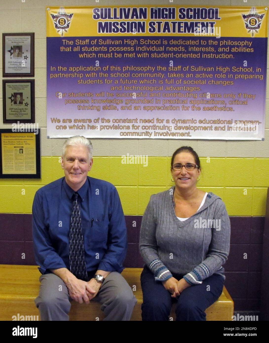 In this Wednesday, Feb. 13, 2013 photo, Sullivan High School principal ...