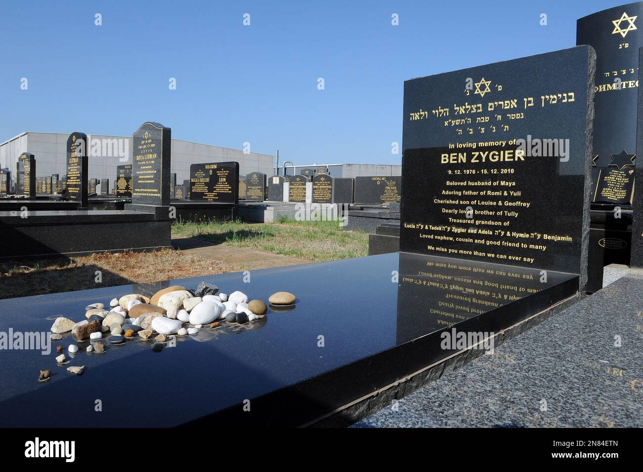The tombstone of Ben Zygier stands at Chevra Kadisha Jewish Cemetery in ...