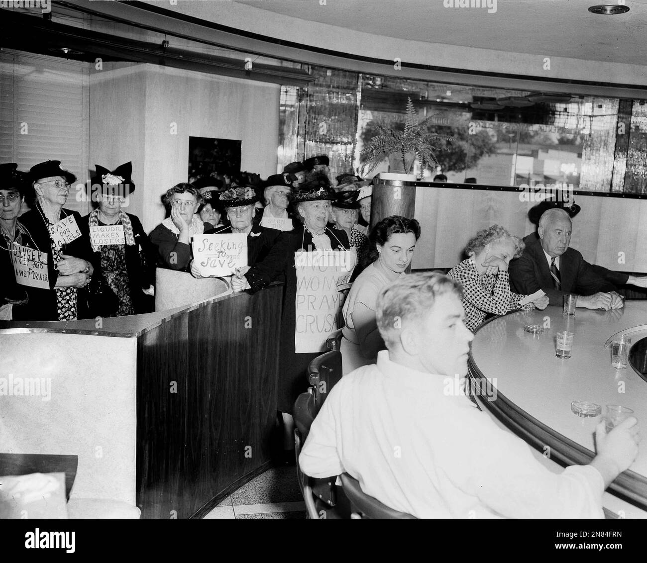 These placard bearing ladies of the Women's Christian Temperance Union ...