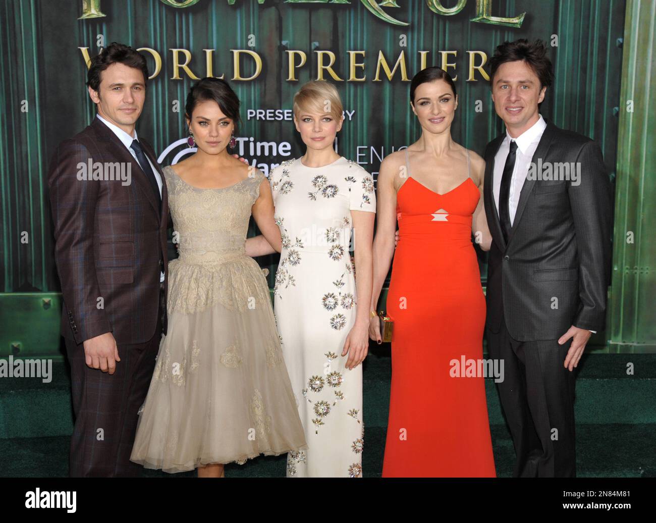 From left, James Franco, Mila Kunis, Michelle Williams, Rachel Weisz ...