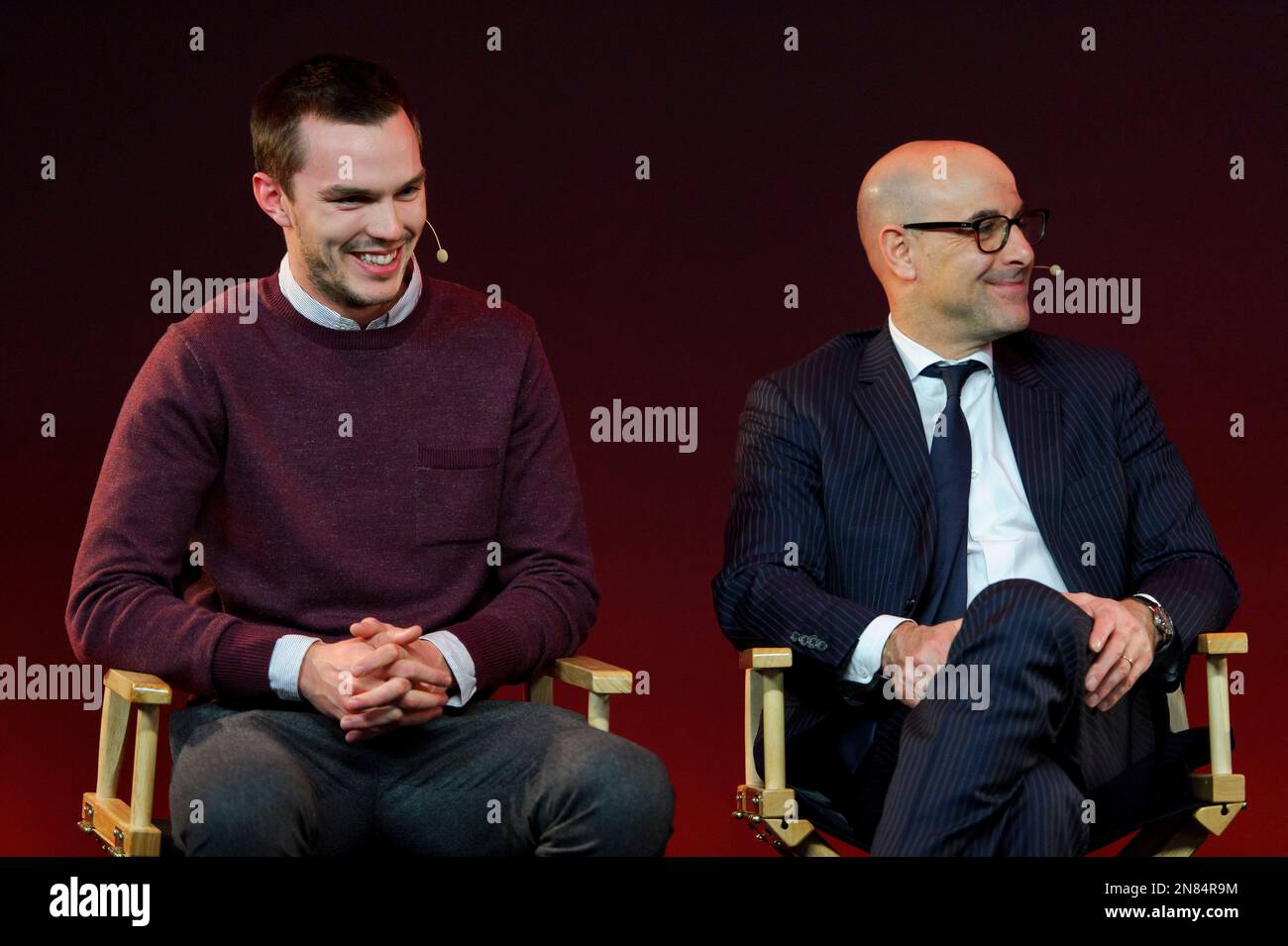 British actor Nicholas Hoult and U.S actor Stanley Tucci at a 'Meet the ...
