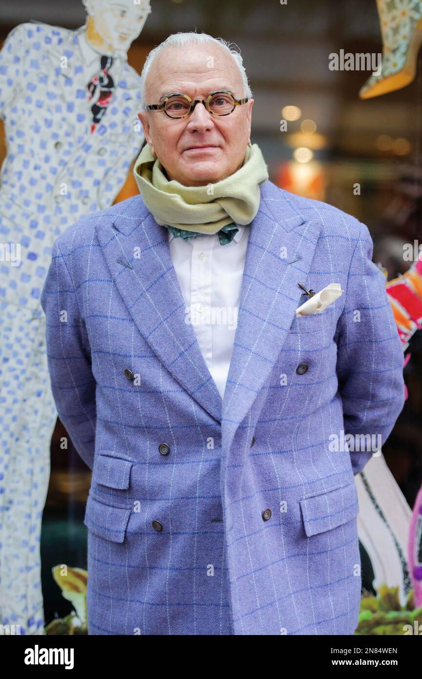 Spanish fashion designer Manolo Blahnik poses for photographers at a ...