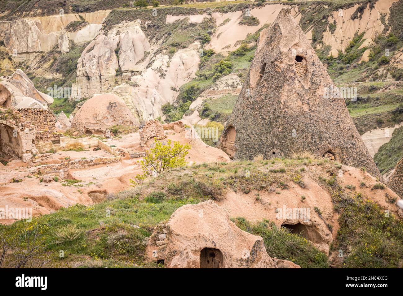 Fairy Chimneys and views over Uçhisar, Nevşehir, Cappadocia, Turkey ...