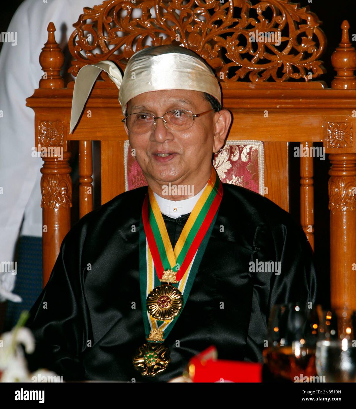 Myanmar President Thein Sein during a dinner to mark Union Day Tuesday ...