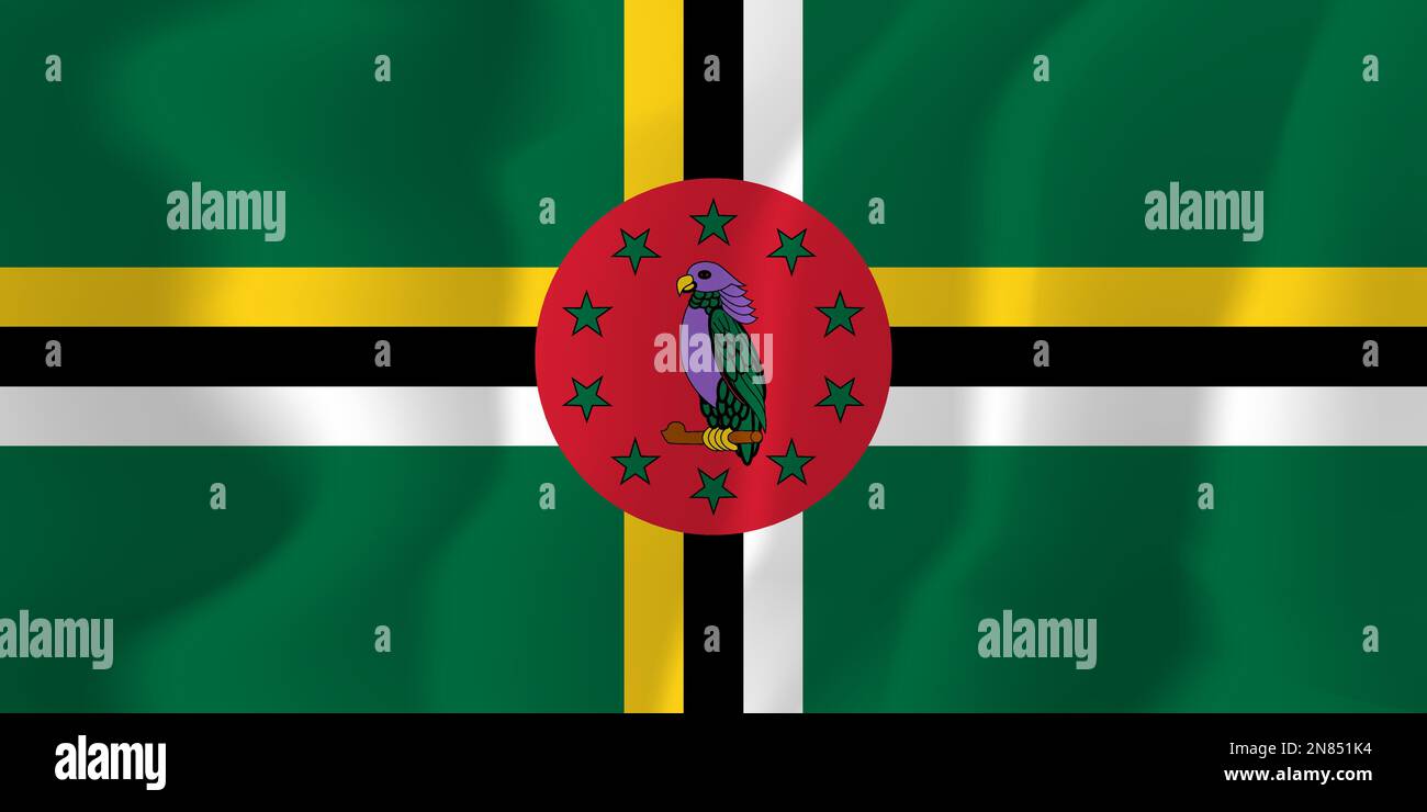 Dominica Waved Flag Illustration Vector Stock Vector Image & Art - Alamy
