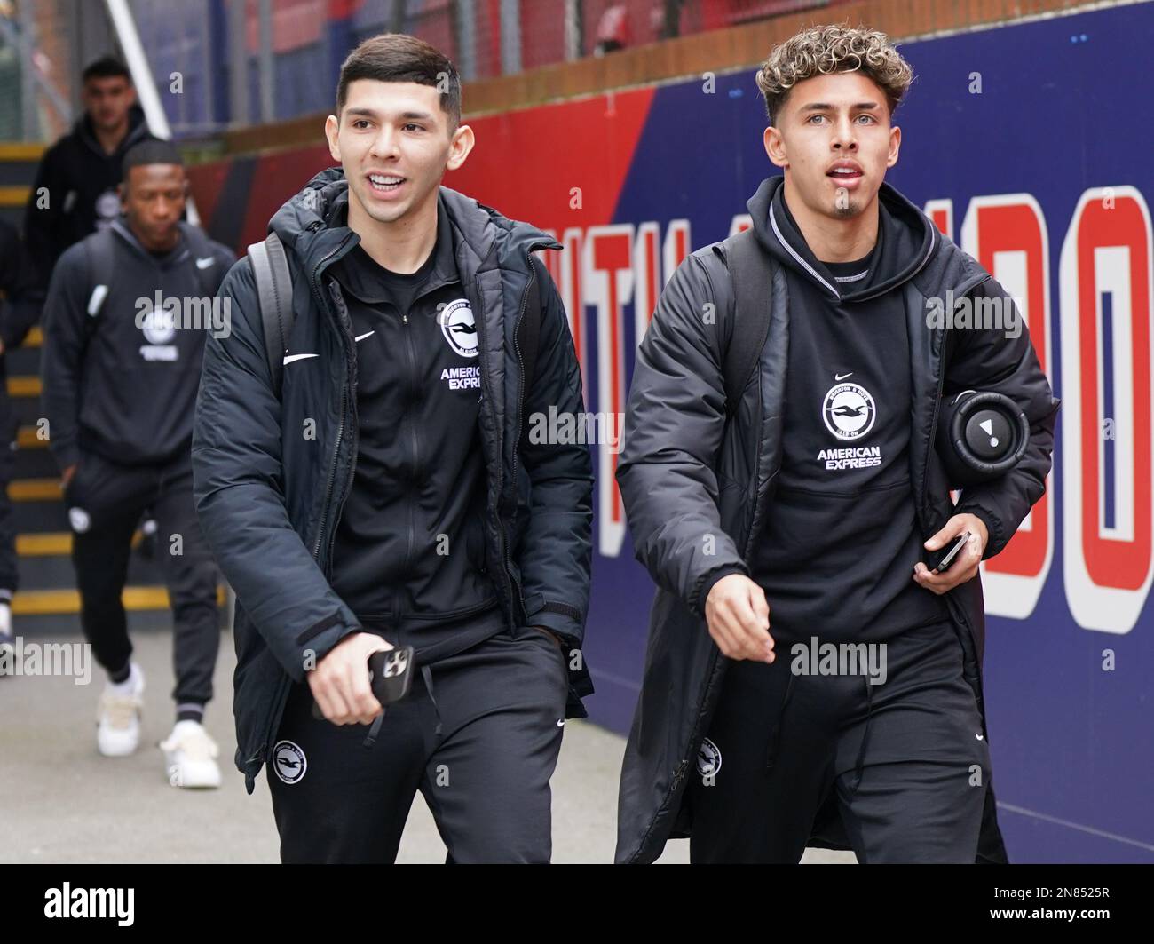 Brighton and Hove Albion's Jeremy Sarmiento (right) arrives at the ...