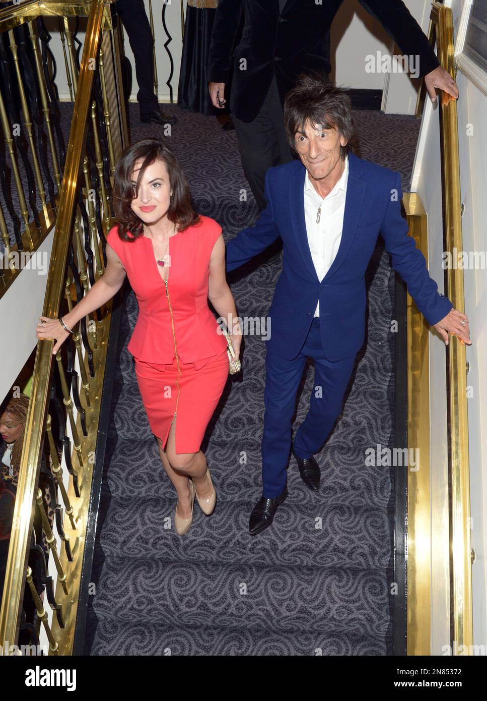 Sally Humphries, left, and Ronnie Wood seen at the ELLE Style Awards at ...