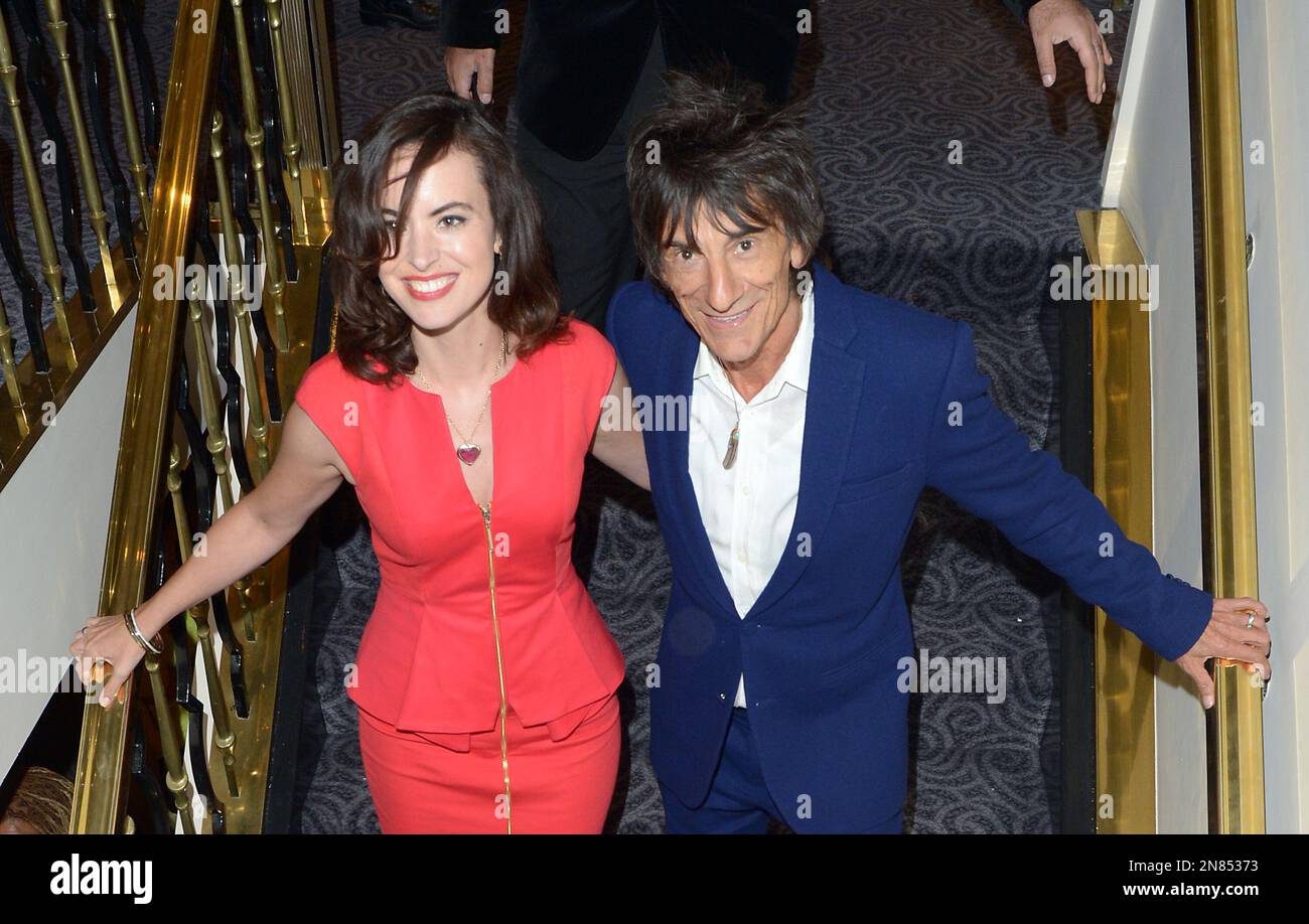 Sally Humphries, left, and Ronnie Wood seen at the ELLE Style Awards at ...