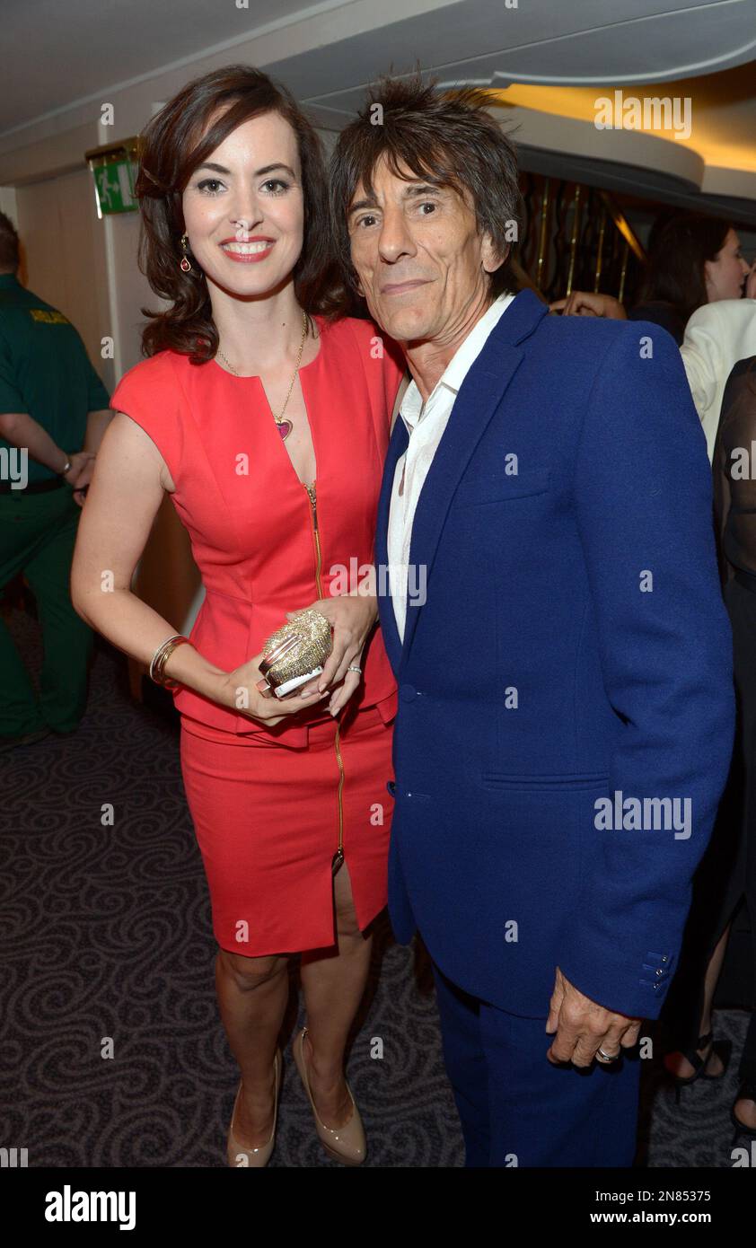 Sally Humphries, left, and Ronnie Wood seen at the ELLE Style Awards at ...