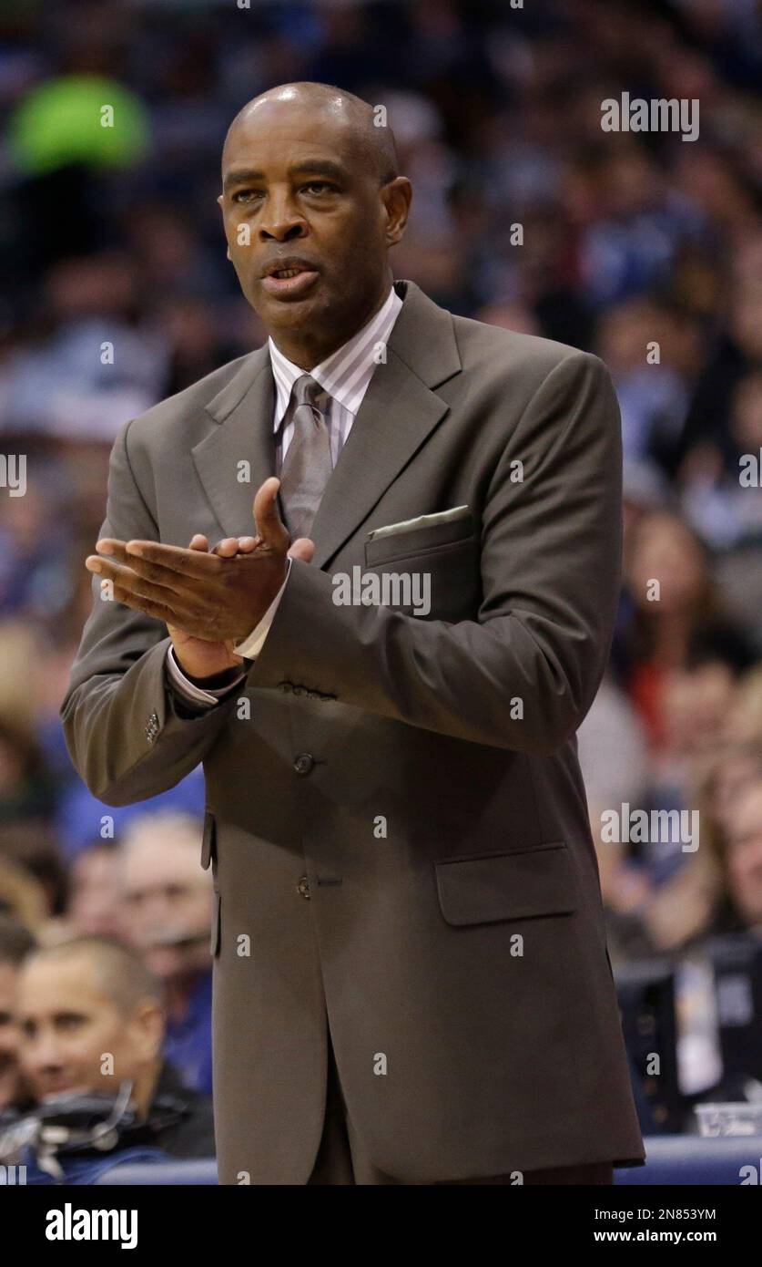 Atlanta Hawks head coach Larry Drew watches from the sidelines during ...