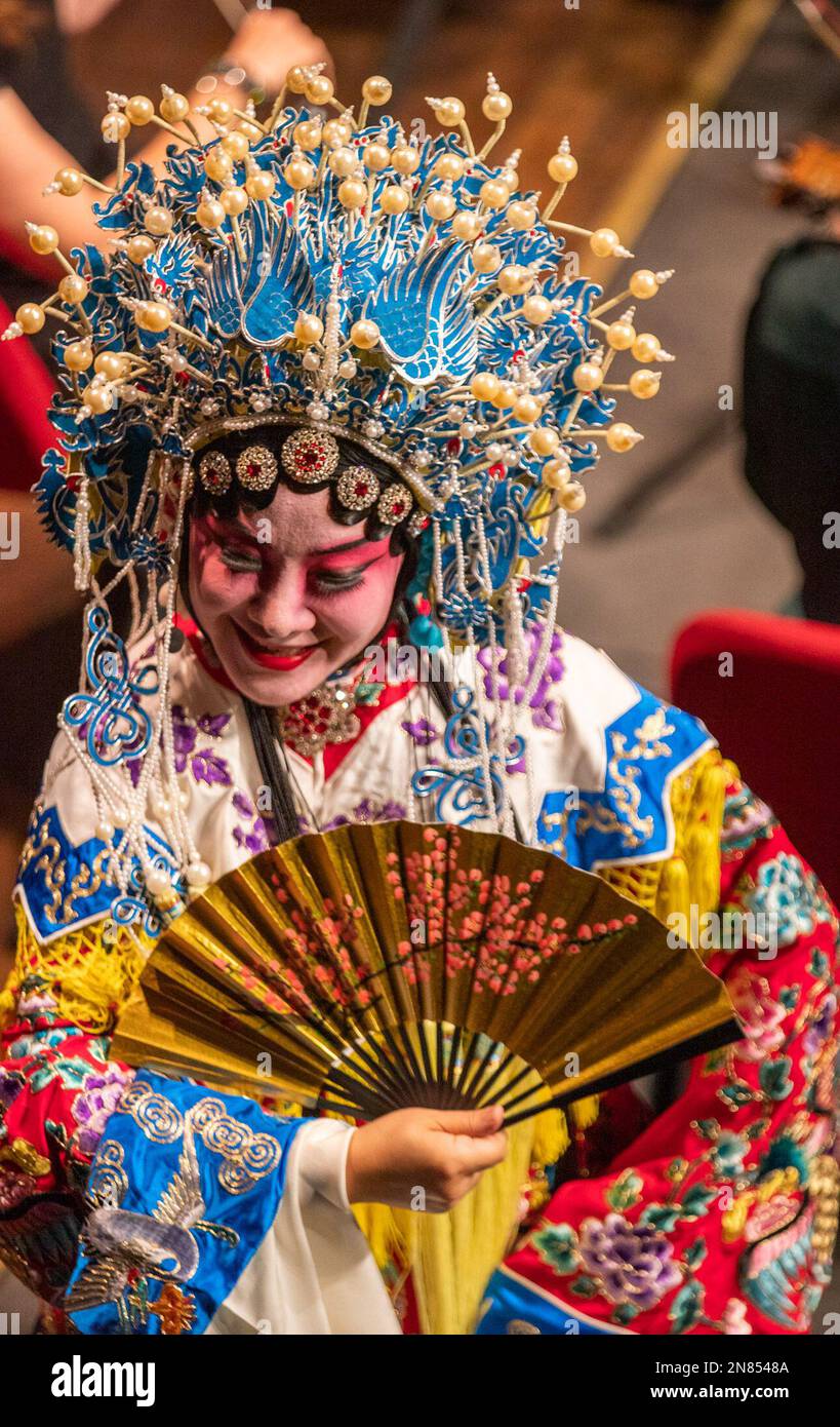 Sydney, Australia. 10th Feb, 2023. A Peking opera singer performs ...