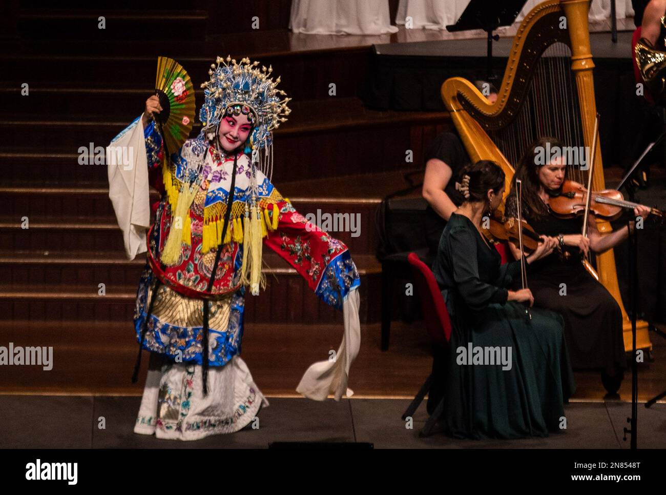 Sydney, Australia. 10th Feb, 2023. A Peking opera singer performs ...