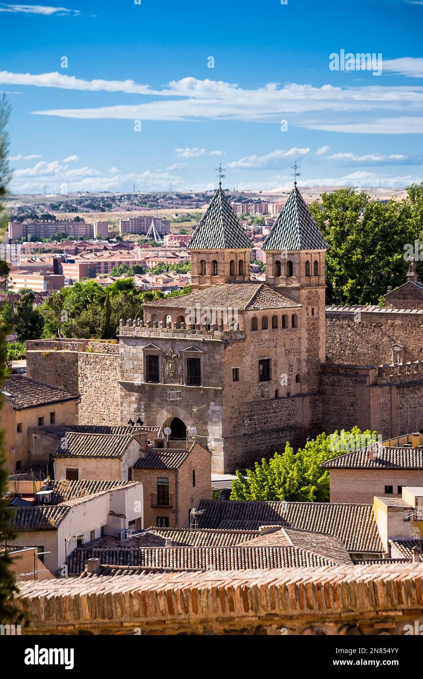 View of the Bisagra Gate, entrance to the city of Toledo through the ...