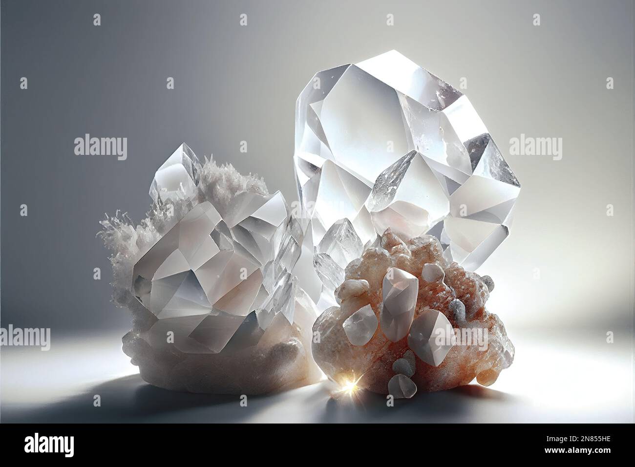 The healing mineral crystal stones isolated on white background Stock ...